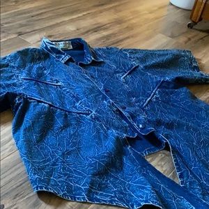 Vintage | Tops | Vintage Denim Style Tee | Poshmark
